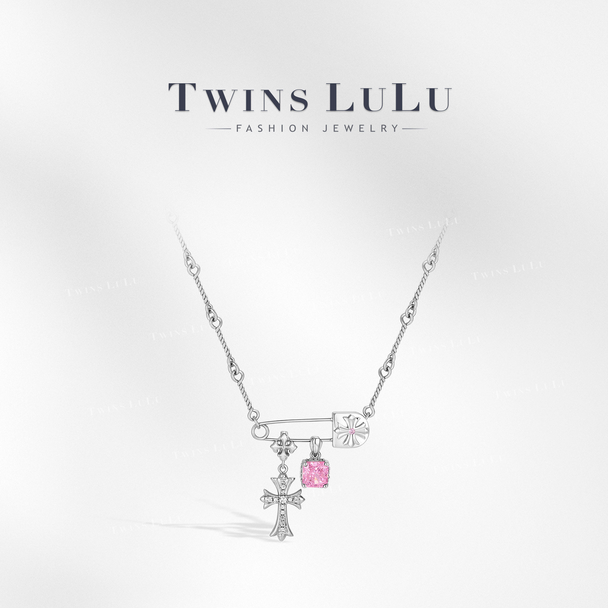 TWINS LULU小众设计感十字别针项链TSJ11804