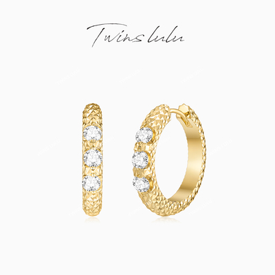 TWINSLULU高级感圆形柳钉耳环