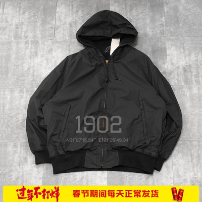 现货COMOLI25AW拉链连帽夹克