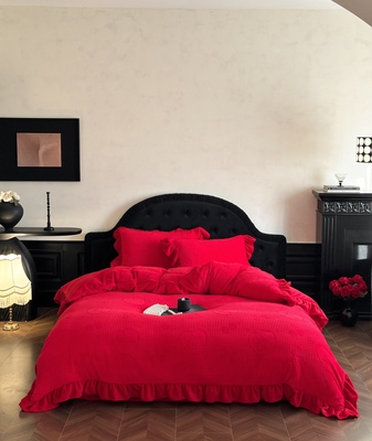 高端新品提花牛奶绒四件套高克重牛奶绒加厚保暖厚实柔软细腻亲肤