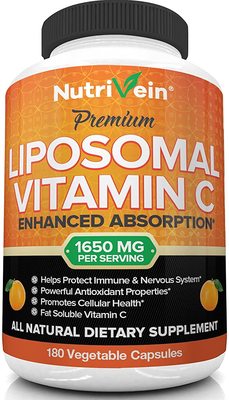 Nutrivein Liposomal Vitamin C 1650mg - 180 Capsules - High A