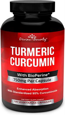 Turmeric Curcumin with BioPerine Black Pepper Extract - 750m