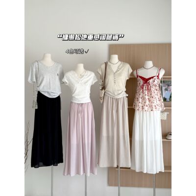 LADY MARIA十三行春夏轻薄款带内衬宽松休闲直筒阔腿休闲裤女1536