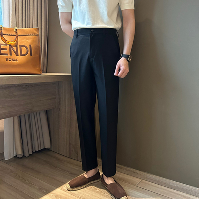 NR先生休闲修身四季纯色男西裤