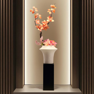 陶瓷竖高花瓶插仿真花束装饰