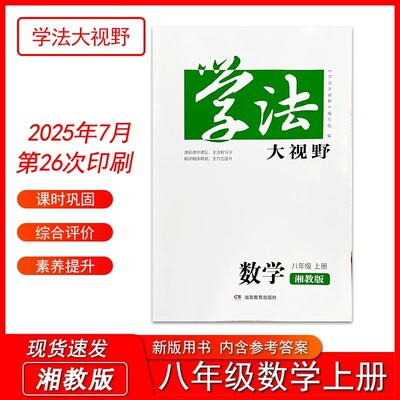2025年新版学法大视野八年级上册数学湘教版八上数学学法大视野课后练习测试同步练习带答案湘教版湖南教育出版社