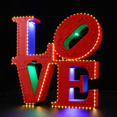 YEABRICKS灯饰适用31214LOVE积木