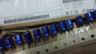 10只=4元 ELNA 日本 伊娜RE2 蓝袍电解电容器 50V150UF 150UF 50V