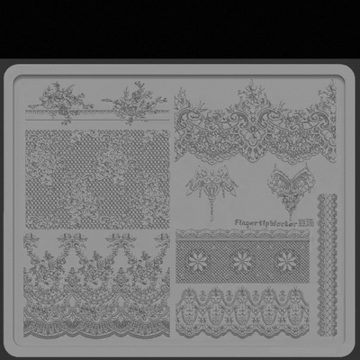 【美甲模具】豆汤正品新款精致百搭实用复古超薄蕾丝元素美甲模具