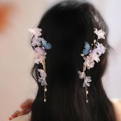 浪漫蝴蝶发夹流苏夹子