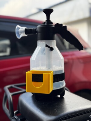 洗车泡沫喷壶带气嘴接充气泵PA壶支架适用于大部分充气泵挂兜单手