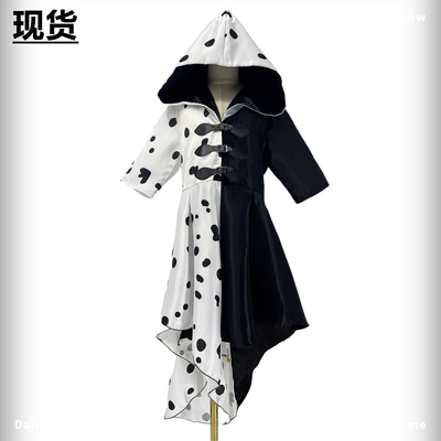 电影101忠cos黑白魔女库伊拉 ·德维尔cosplay连衣裙舞台表演服