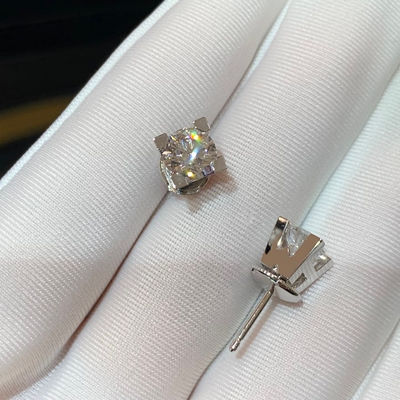 18K金培育钻石耳钉H~ W lab grown diamond studs white gold