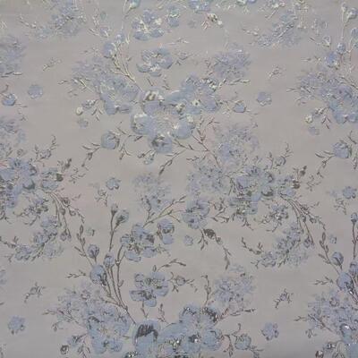 新款料色织丝花连衣裙古