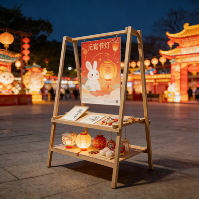 展台展示架元宵灯会文创产品摆摊景区陈列架双层置物架收纳置物架