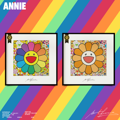 村上隆装饰画客厅ins挂画安尼画廊太阳花潮流摆件卧室挂画方形