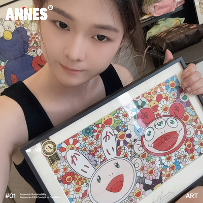 桃李世家潮流桌面摆件村上隆太阳花kaikai kiki装饰画ins挂画