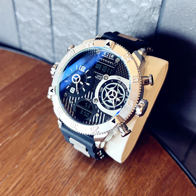 欧美风大表盘三机芯男士手表个性