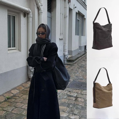 Jennie同款帆布托特包大容量Belted Tote牛皮单肩斜挎包男女同款