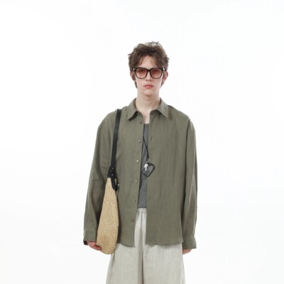 HOPECONCEPT老钱的松弛有度 超city男女同款防晒亚麻衬衫#25113