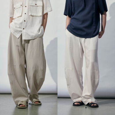 HOPECONCEPT浮游都市 解构式廓形弯刀休闲百搭阔腿弯刀裤#25204