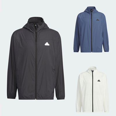 阿迪达斯男子春秋运动休闲防风透气连帽夹克外套 IT3940 IT3941