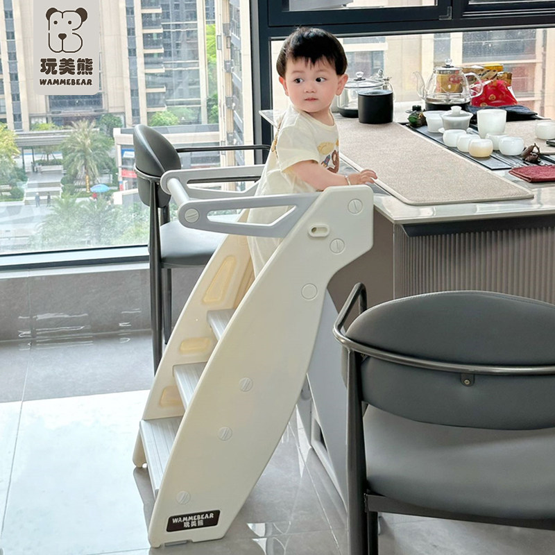 儿童学习塔宝宝蒙氏洗手台凳踩脚凳儿童洗漱台阶梯可折叠成长椅