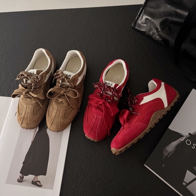 双鞋带内增高休闲德训鞋