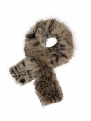 现货 WEEEECHAN次日早晨 渐变皮草短款豹纹围脖