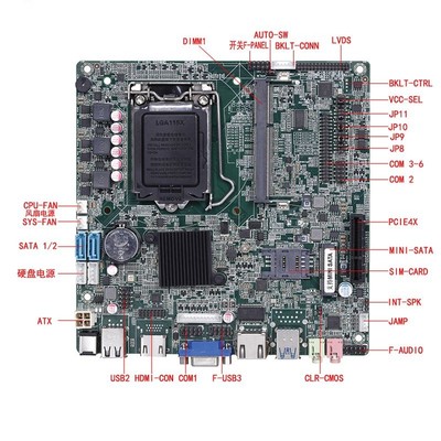 H81itx1150针工控主板12COM主板
