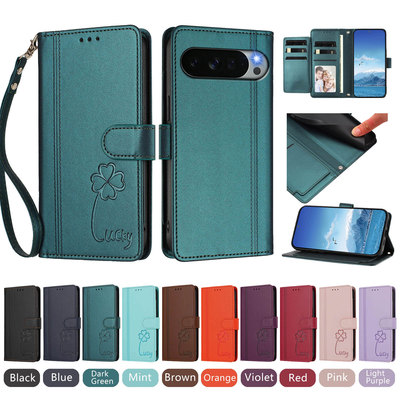 适用谷歌Google pixel 11 pro XL压花纯色九卡翻盖皮套谷歌10 9 8 7 6 5日韩欧美手机壳