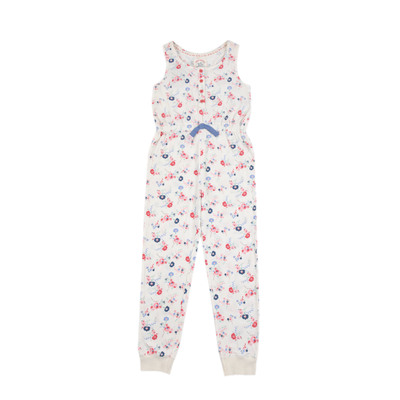 ZK10967 纯棉连体衣舒适百搭女童居家服宽松无袖背心连身衣中童