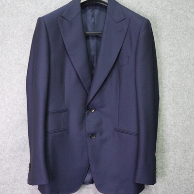 蓝豹/深蓝色商务套装西服 bespoke灰标系列 大枪驳领 175 96A