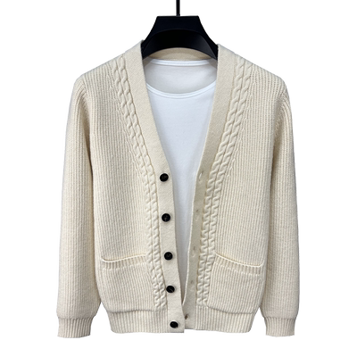 针织衫开衫男毛衣外套V领潮流