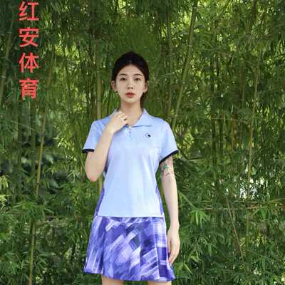 中国红安体育女健身操短裙防走光