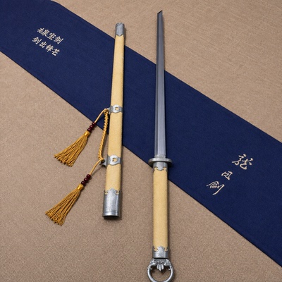 龙泉宝剑厂鱼皮唐刀环首刀羽毛纹刀身一体高端收藏冷兵器未开刃