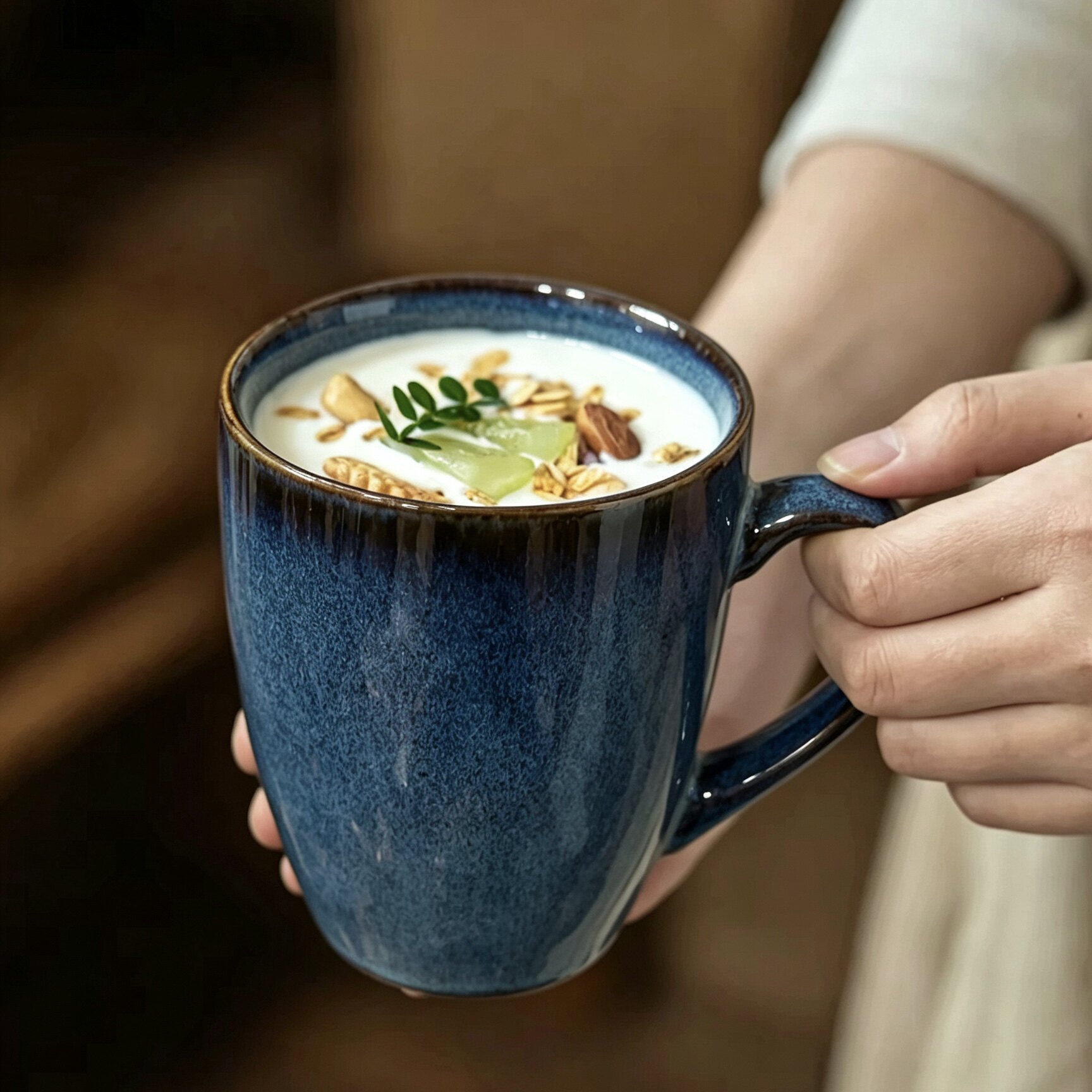 复古云梦蓝色窑变大容量陶瓷水杯酒店马克杯茶杯咖啡杯办公室杯