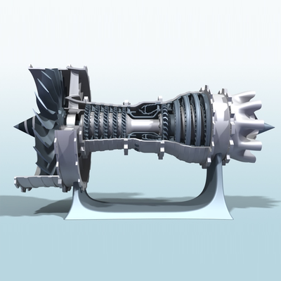 183航空涡轮发动机剖视模型三维图纸（STL/CATPart格式）