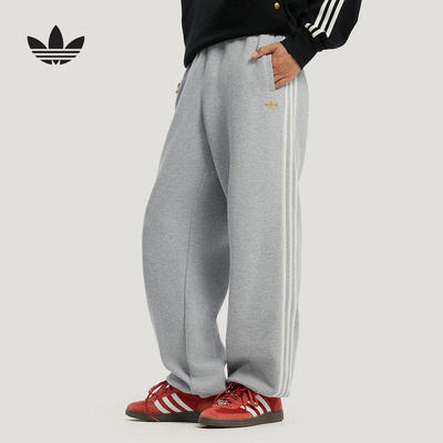 阿迪达斯三叶草男裤2026春马年三条纹休闲运动长裤KT0652 KT0653