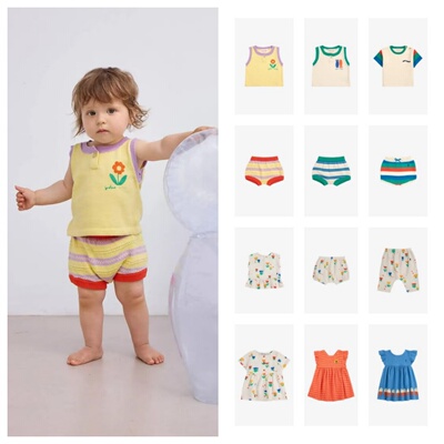 BC2025SS小童针织背心短袖短裤