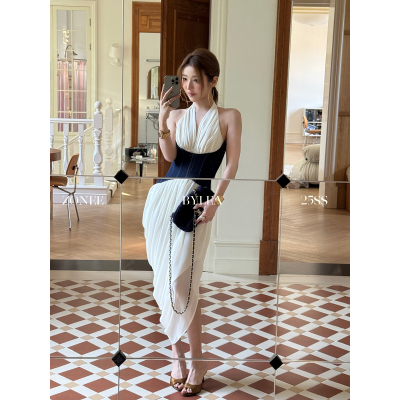 ZONEE/LEA宋亦雯挂脖无袖连衣裙