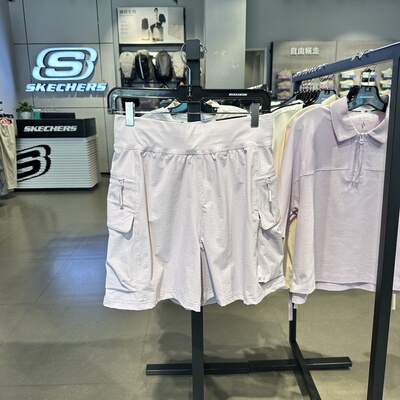 Skechers斯凯奇女子夏季宽松百搭防泼水梭织休闲运动短裤P326W075