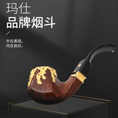 意大利玛仕Mastro de Paja手工烟斗礼盒 黄金钻石宝石斗 孤品独秀