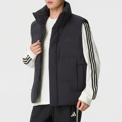 Adidas阿迪达斯男装羽绒马甲2026秋冬新款保暖立领羽绒外套LE4965