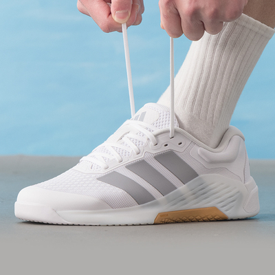 阿迪达斯DROPSET全力战将缓震回弹力量训练鞋男白色运动鞋JR4672