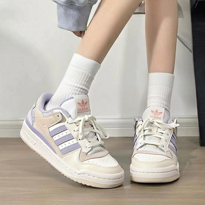 阿迪达斯三叶草男女鞋26秋季FORUM LOW CL运动紫色休闲鞋LA3796