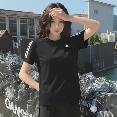阿迪达斯短袖T恤女装2026秋季新款跑步休闲圆领健身运动服KU8745