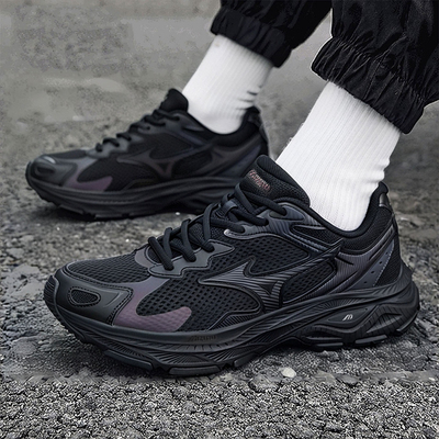 mizuno美津浓官方男鞋女鞋春季新款RACERS黑色运动鞋黑武士跑步鞋