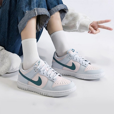 NIKE耐克女鞋浅蓝粉色DUNK轻便运动鞋透气低帮休闲板鞋FD1232-002