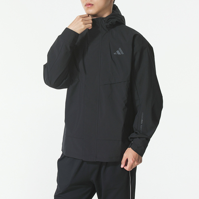 阿迪达斯男装梭织夹克外套25新款冬季运动服连帽保暖加绒KB7624